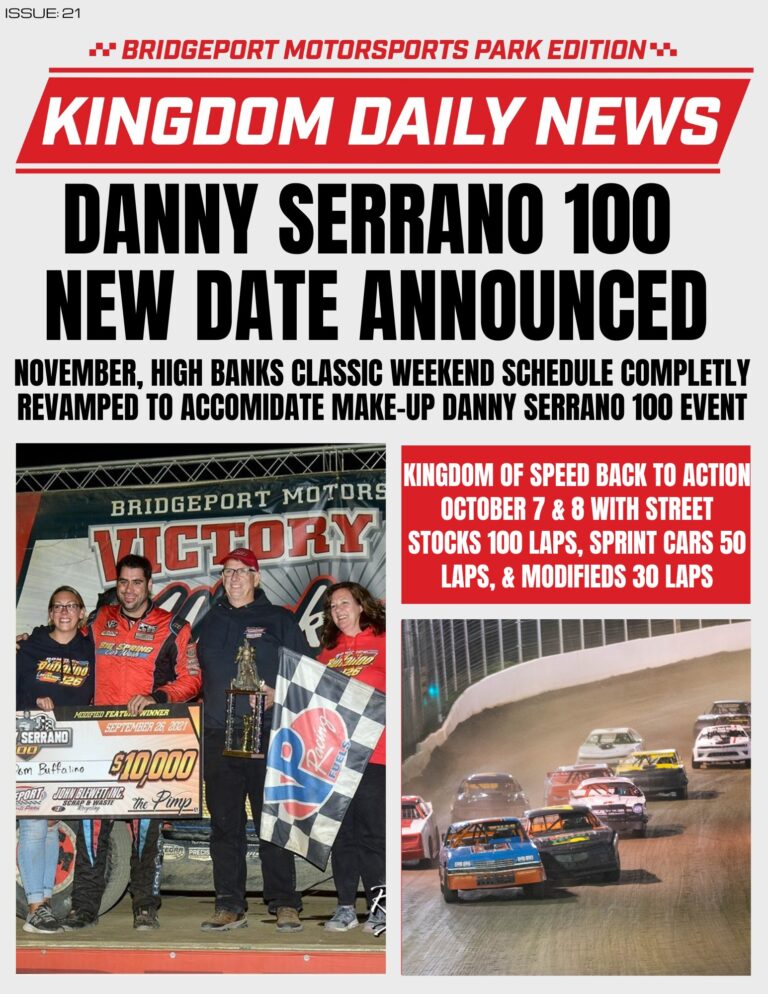 DANNY SERRANO 100 & ALL AMERICAN 40 SET FOR SUNDAY NOVEMBER 6th ...
